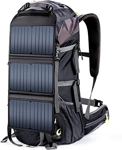 External Frame Solar Hiking Backpack